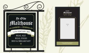 Graphic Design for Ye Olde Malthouse in Tintagel, Cornwall